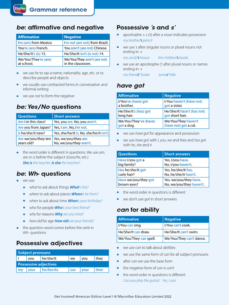 Grammar Reference for Beginners | PDF | Plural | Grammatical Number