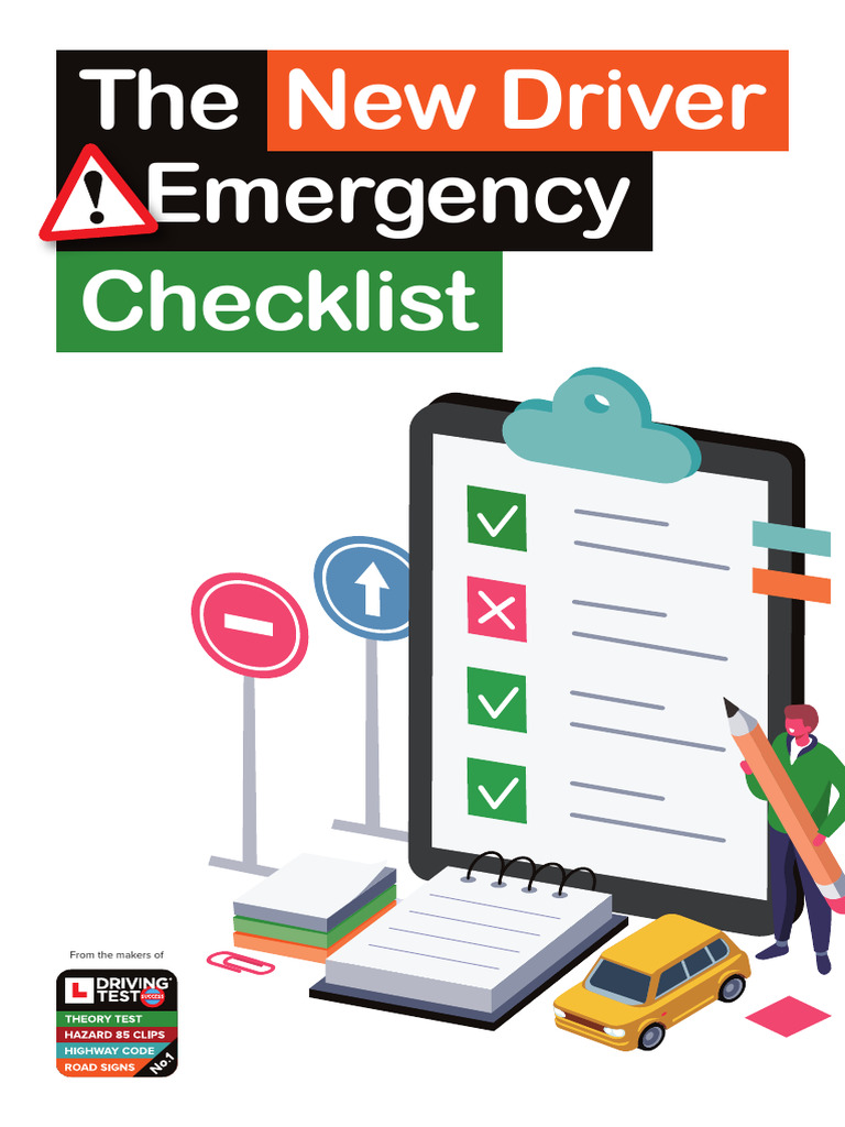 New Driver Emergency Checklist Guide | PDF | Traffic Collision | Road ...