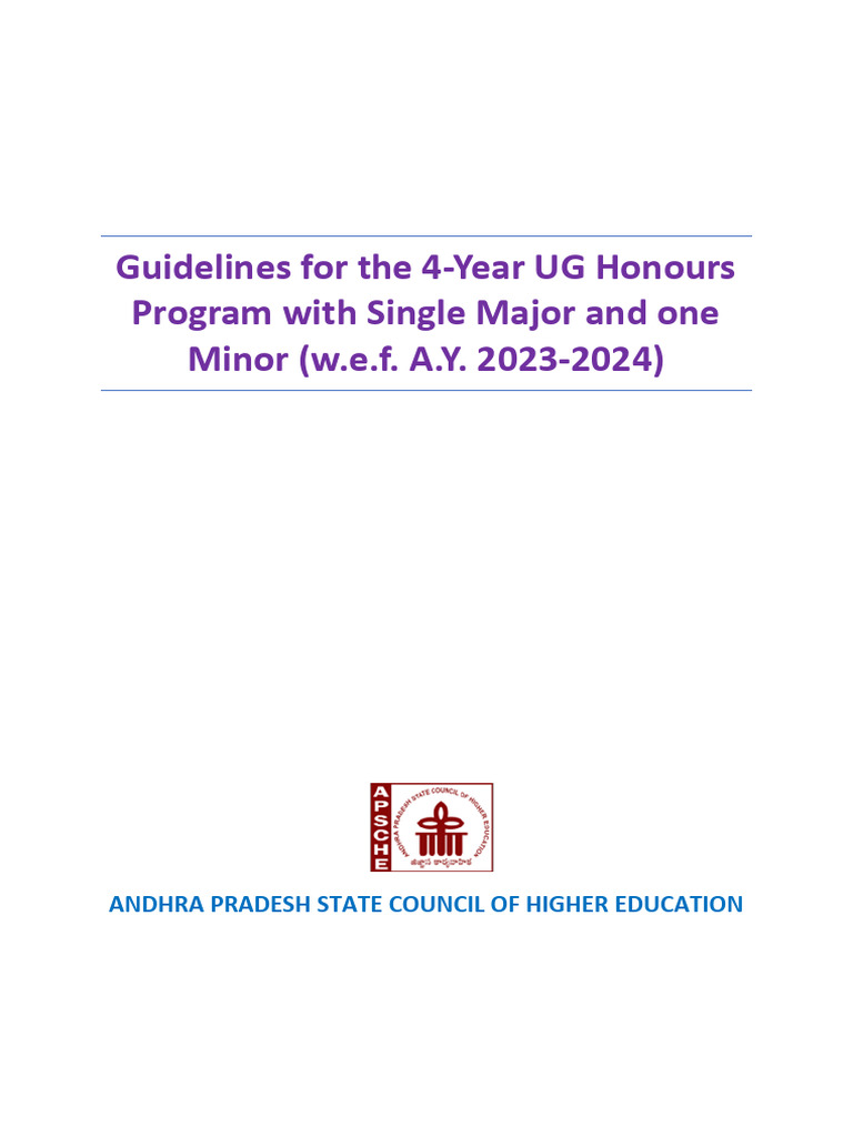 4-Year UG Honours Program Guidelines | PDF | Methodology | Academic Degree