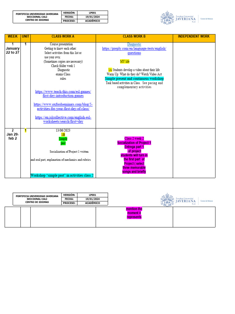 New PACING ENGLISH 2 2024 1 | PDF | English Language | Linguistics