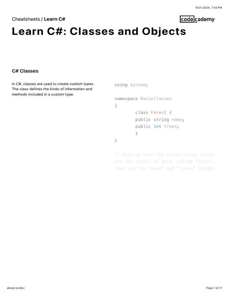 Classes and Objects | PDF | Class (Computer Programming) | Programming