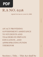 Republic Act No. 6728 Amended by RA 8545 | PDF | Private School ...