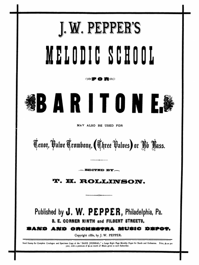 Thomas H. Rollinson - Melodic - School - For - Baritone | PDF
