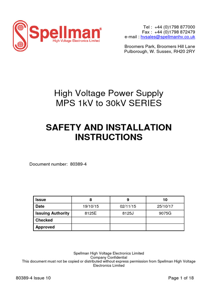 MPS Safety and Installation Manual | PDF | Power Supply | Electrical ...