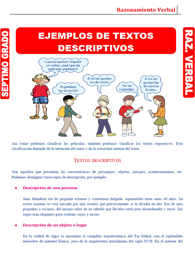 Ejemplos de Textos Descriptivos para Niños | PDF