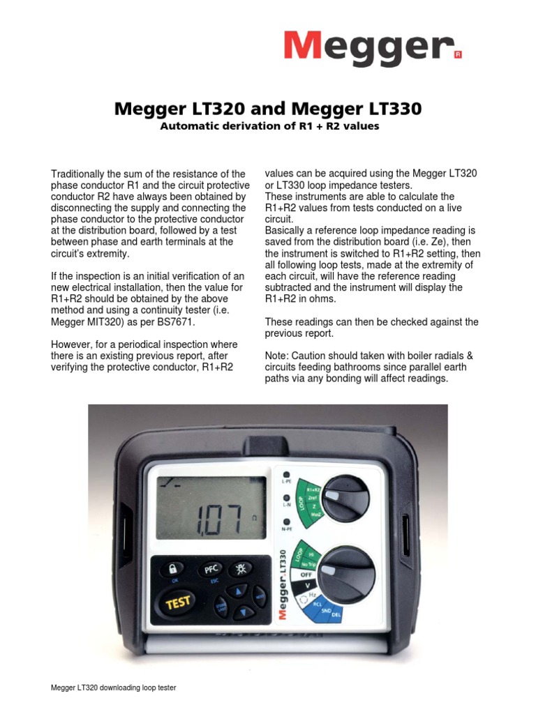 RCDMegger LT320 and Megger LT330 MFT | PDF | Electrical Impedance ...