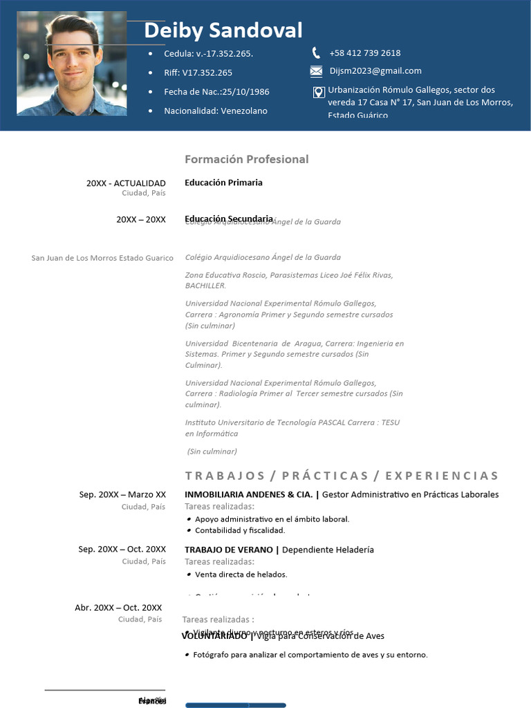 Formato de CV SENCILLO | Descargar gratis PDF | Entrevista de trabajo