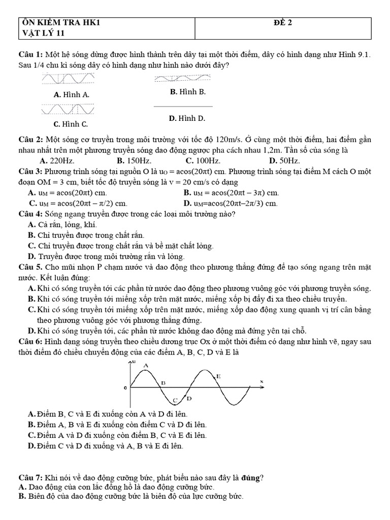 ÔN HK1 - ĐỀ 2 - HS | PDF