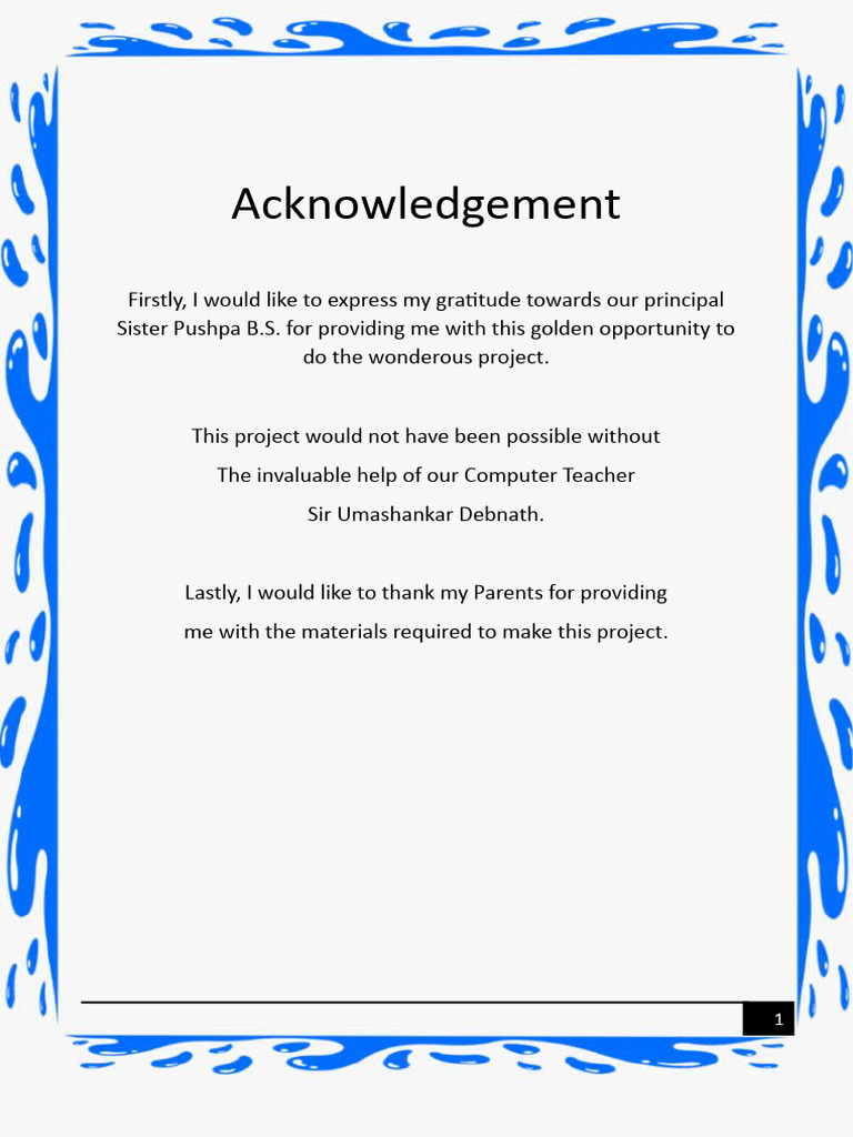 Computer Project Acknowledgement ICSE | PDF | Integrated Development ...