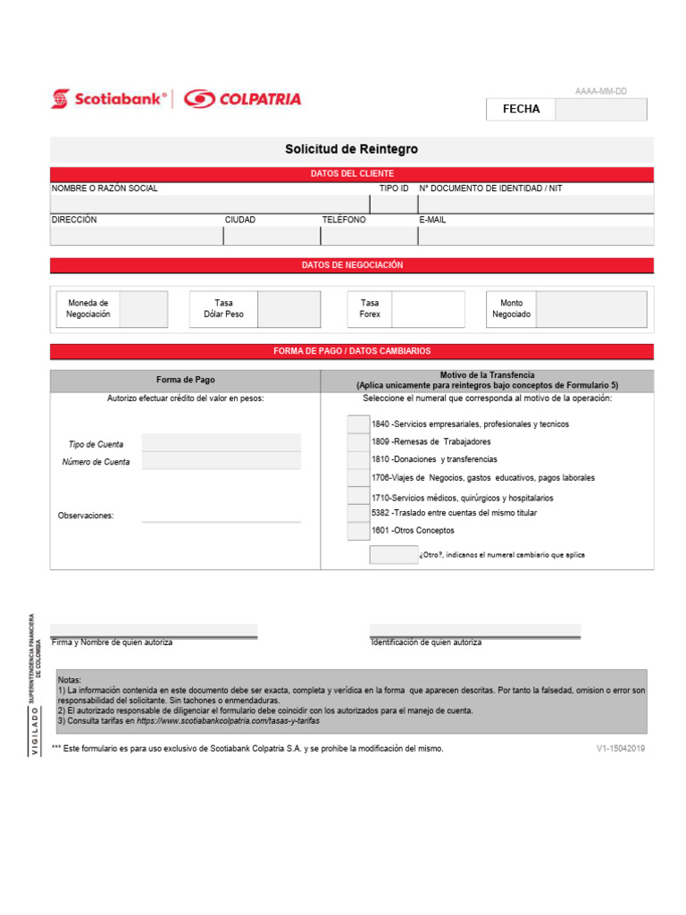 Solicitud de Reintegro | PDF