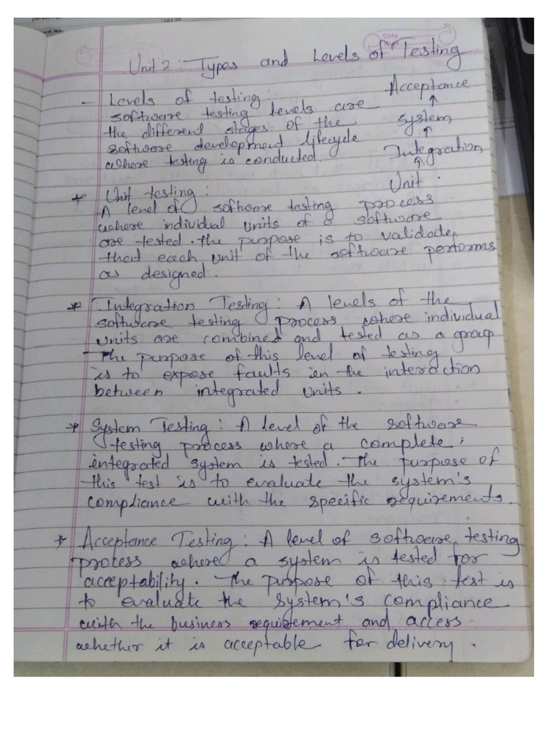 Unit 2 Types and Levels of Testing | PDF Unit 2 Types and Levels of Testing | PDF
