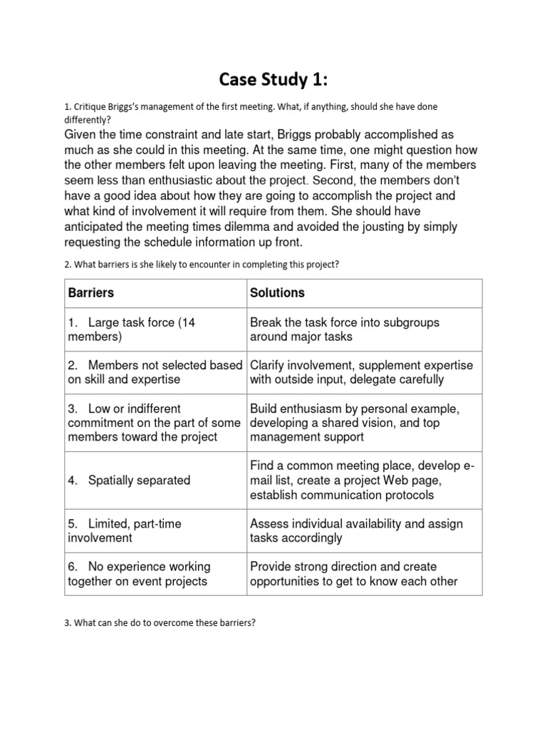 Case Study Answers | PDF | Cognitive Science | Cognition