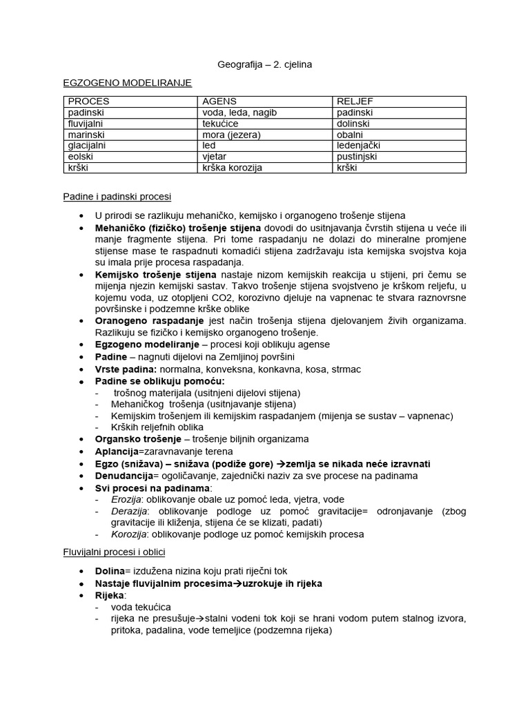 Geografija 2 Cjelina | PDF