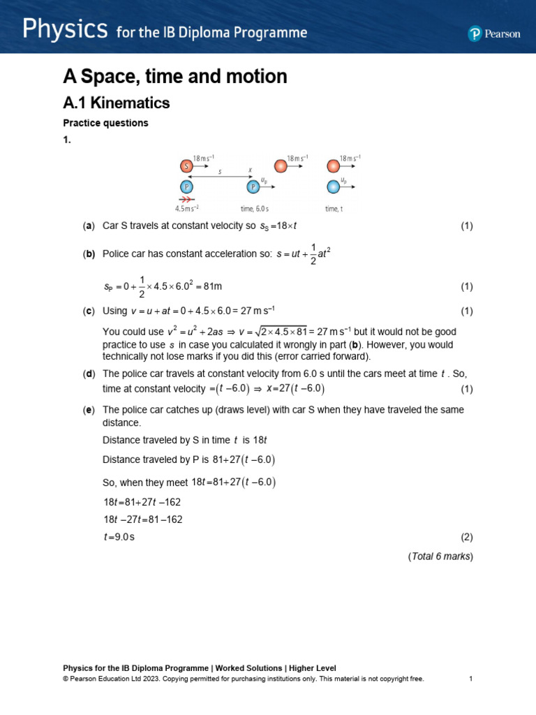 Physics HL Worked Solutions | PDF | Force | Newton's Laws Of Motion