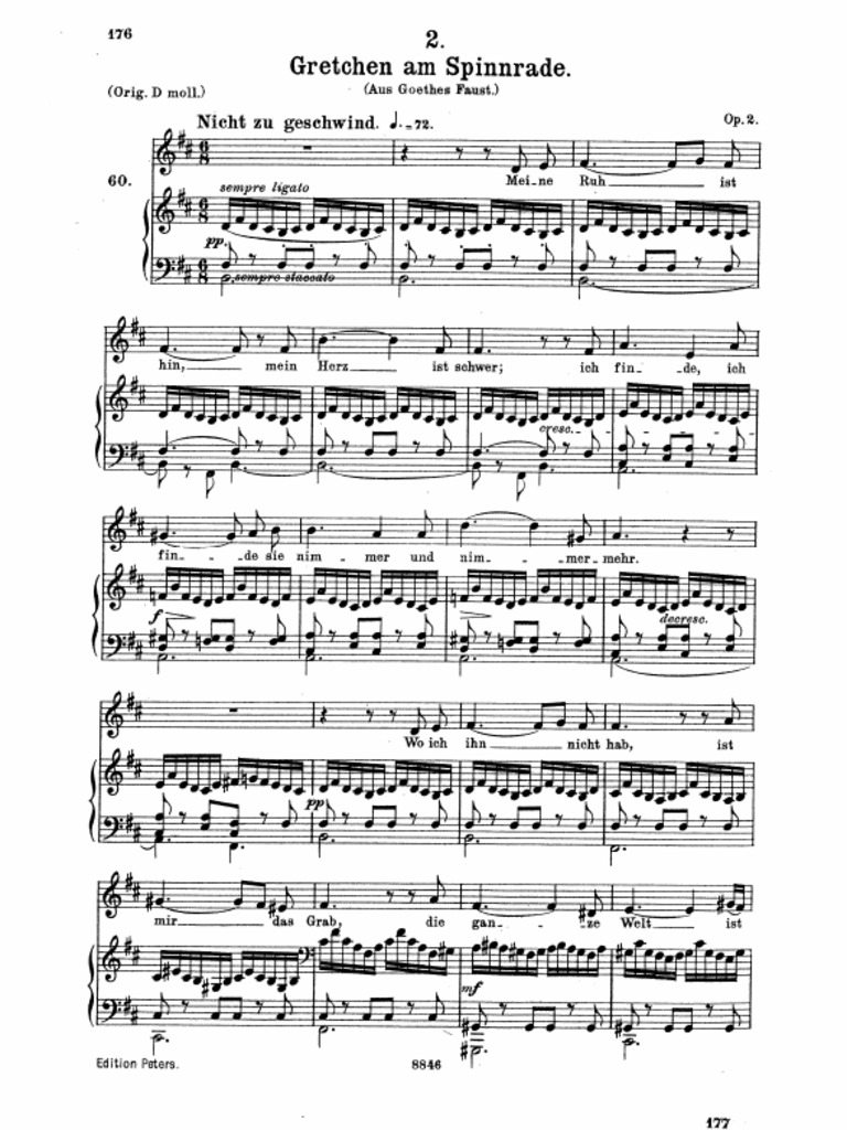 Schubert Gretchen Am Spinnrade | PDF