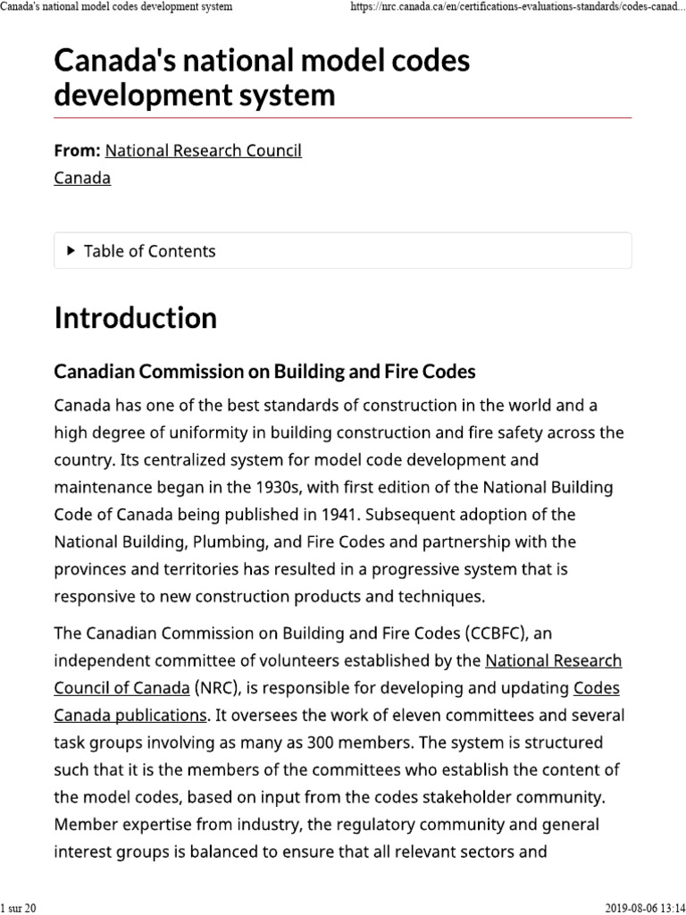 Canada's National Model Codes Development System | PDF
