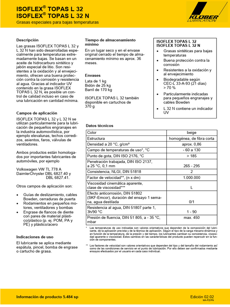Isoflex Topas L 32-Sp | PDF | Agua | Residuos