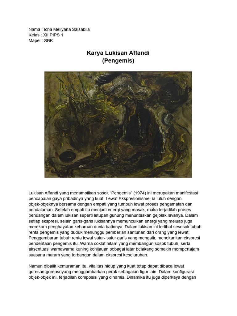 Analisis Lukisan Affandi | PDF