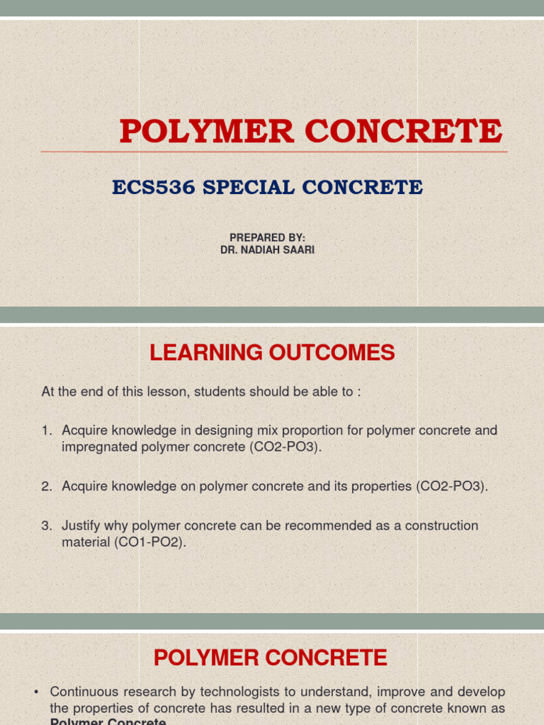 CH 4 - Polymer Concrete | PDF | Concrete | Polymers