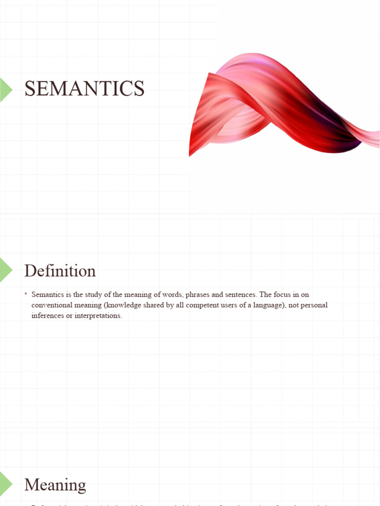 Semantics | PDF | Noun | Word
