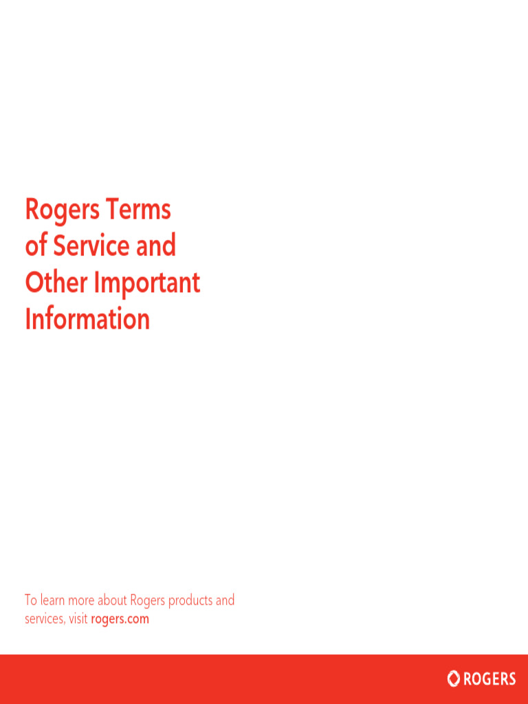 Rogers Terms of Service and Other Important Information | PDF | Credit ...