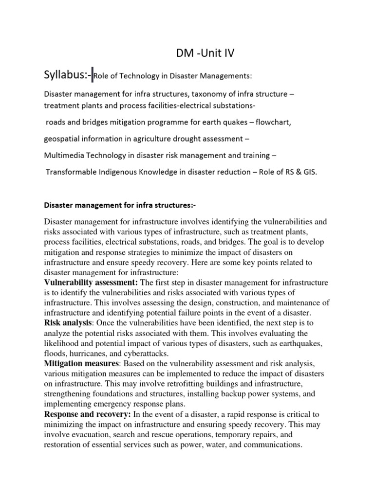 DM Unit 4 | PDF | Emergency Management | Disaster Risk Reduction