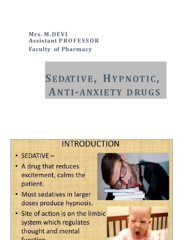 Sedatives, Hypnotics and Anti - Anxiety Drugs | PDF | Benzodiazepine ...