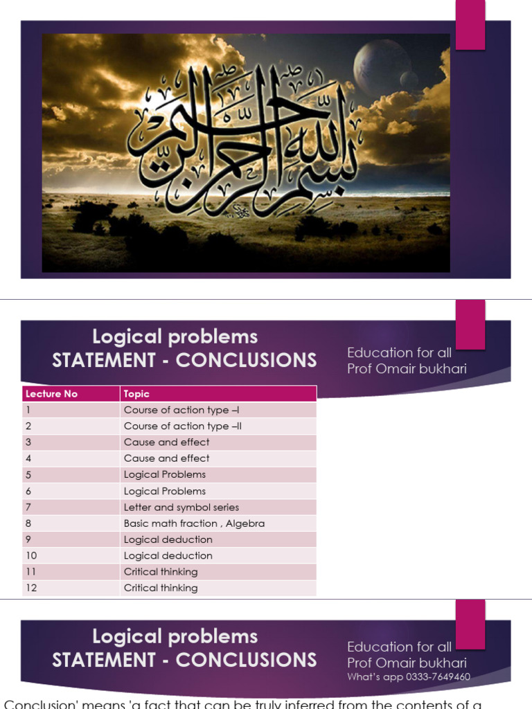 Logical Problems | PDF | Deductive Reasoning | Thought