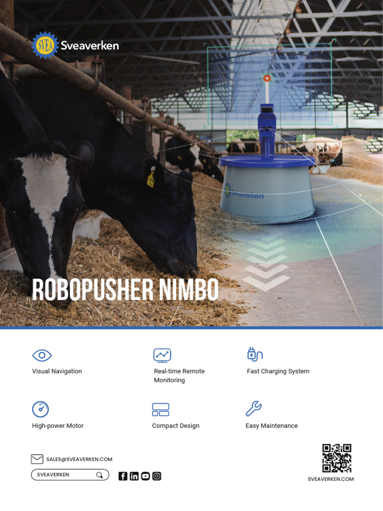 Sveaverken RoboPusher Nimbo Leaflet - en - 2023.8.15 | PDF | Electric Motor | Battery Charger