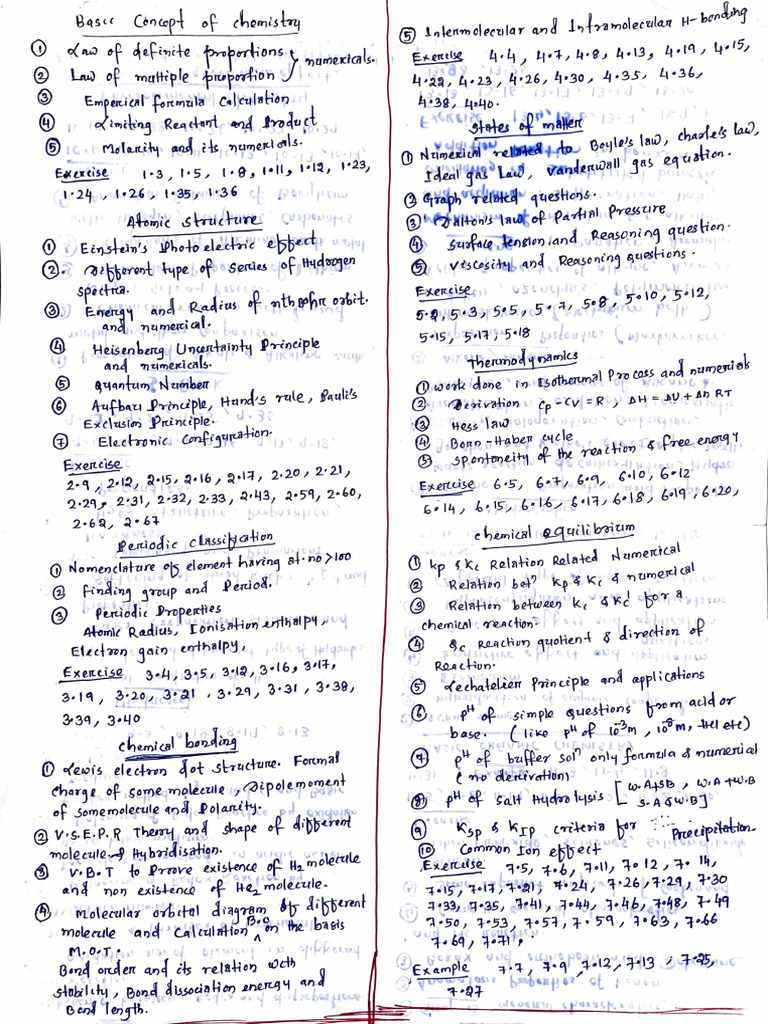 Important Concept and Questions | PDF