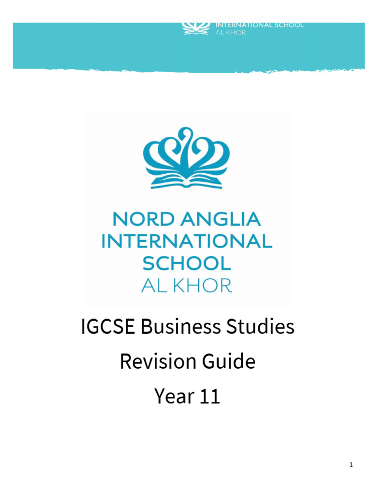 Term 1 - Year 11 IGCSE Business Studies Mock 1 Topic List and Revision ...