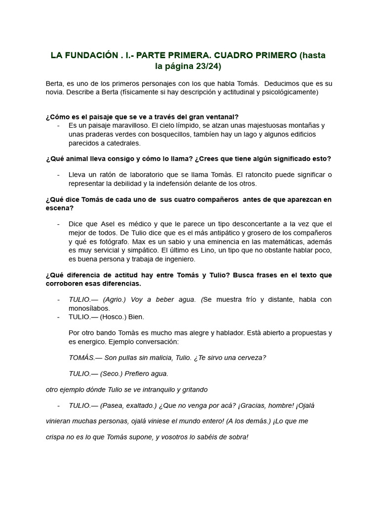 Abril Prim MasÃ - Cuestionario 1. LA FUNDACIÓN | PDF