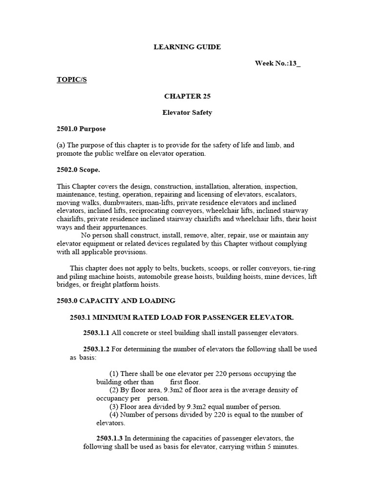 ME Laws Modules | PDF | Elevator | Escalator