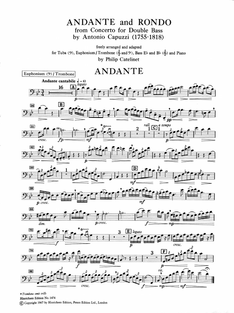 Euphonium - Capuzzi Andante and Rondo | PDF