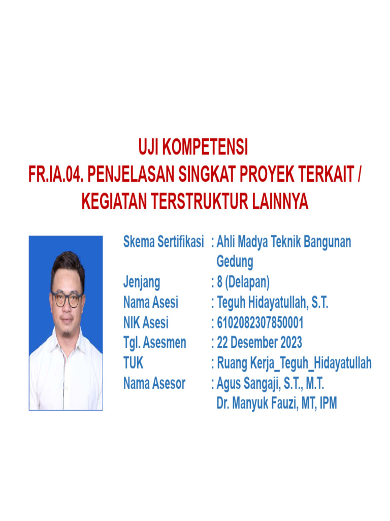 Presentasi SKK Ahli Madya Gedung Teguh Hidayatullah | PDF