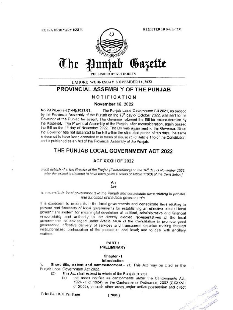 PLGA 2022 GAZETTE Dated 16.11.2022 1 | PDF
