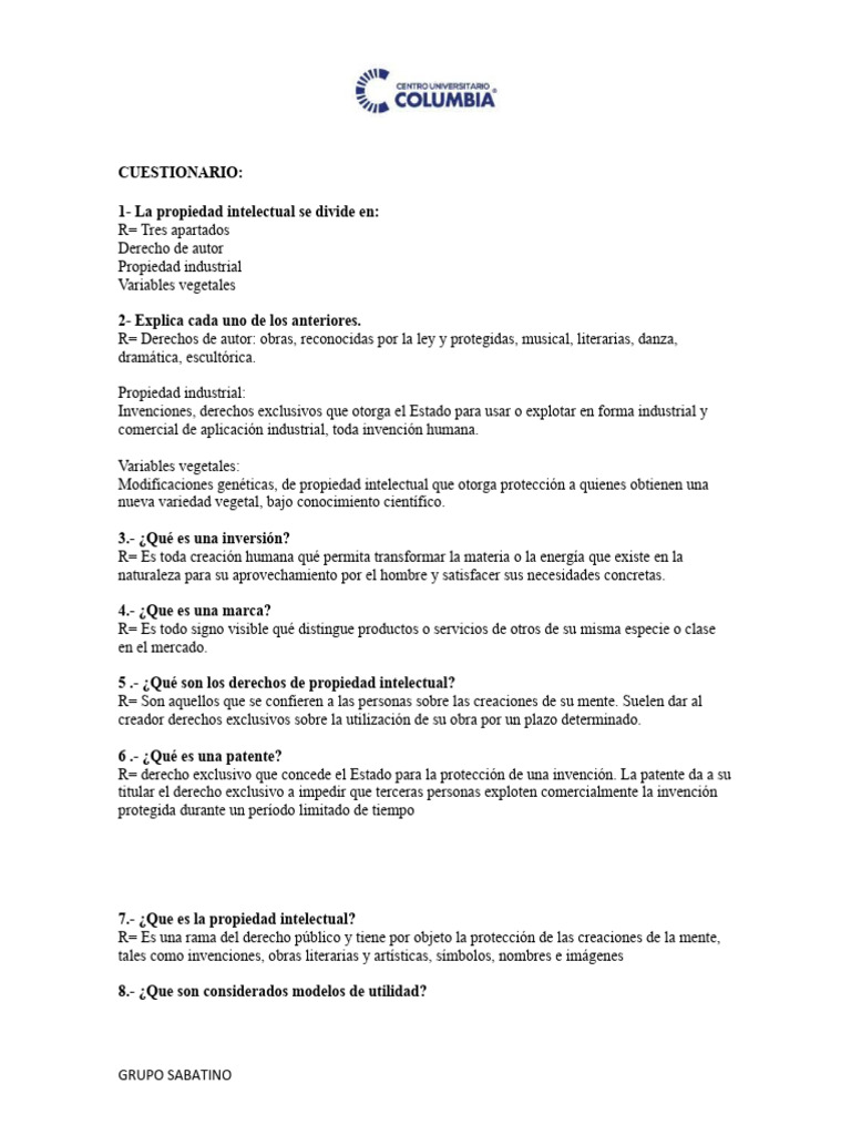 Cuestionario Examen 2023 | PDF