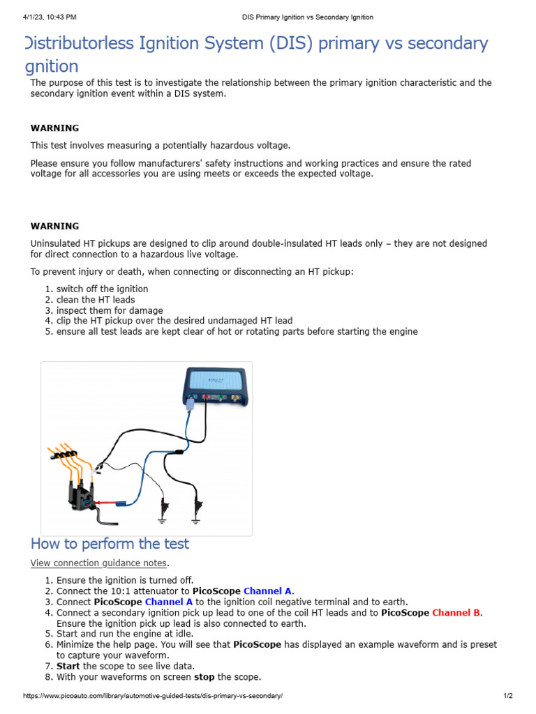 DIS Primary Ignition Vs Secondary Ignition | PDF | Ignition System ...