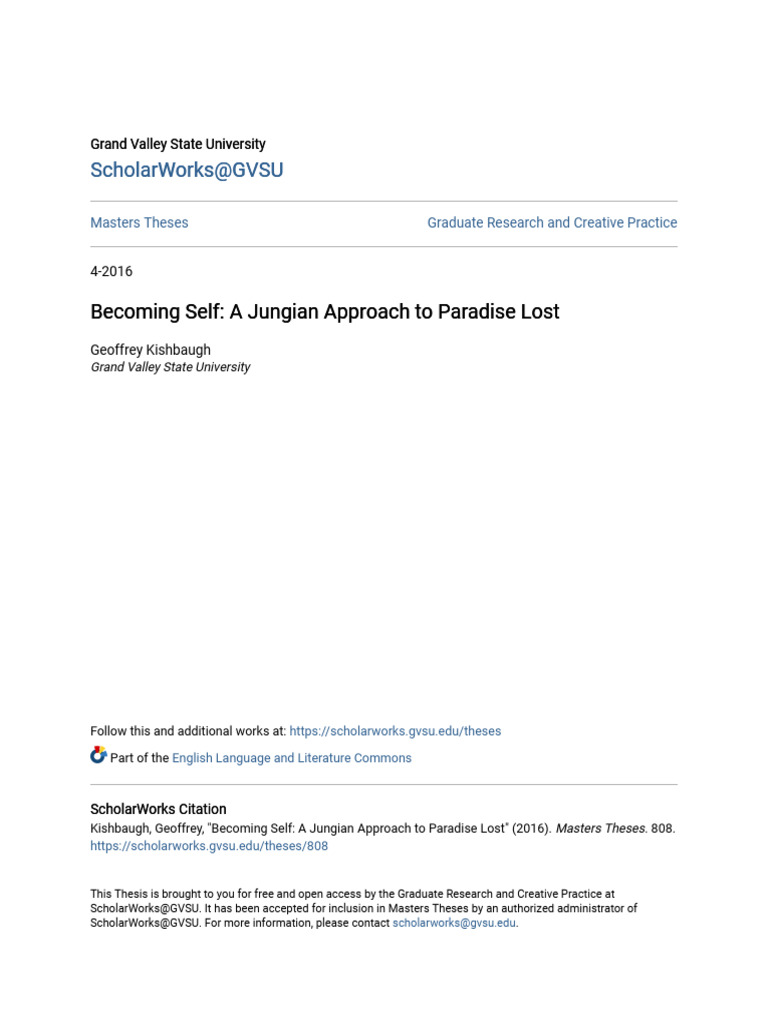 Becoming Self - A Jungian Approach To Paradise Lost | PDF | Carl Jung ...