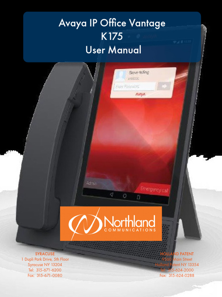 Avaya IPO K175 User Manual v2 | PDF | Telephone | Android (Operating ...