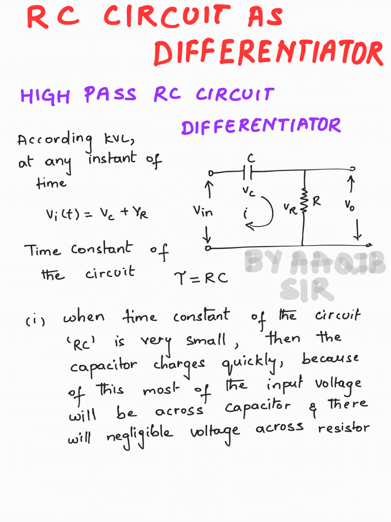 Differentiator RC Circuit - 220304 - 214754 | PDF