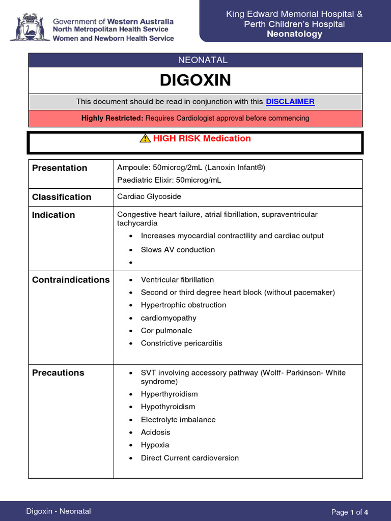 Digoxin | PDF | Causes Of Death | Cardiovascular System Digoxin | PDF | Causes Of Death | Cardiovascular System