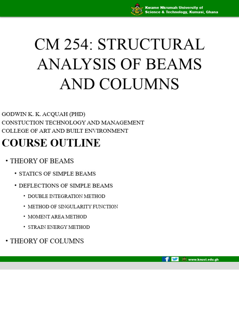 CM 254 Structural Analysis of Beams and Columns - Slides | PDF ...