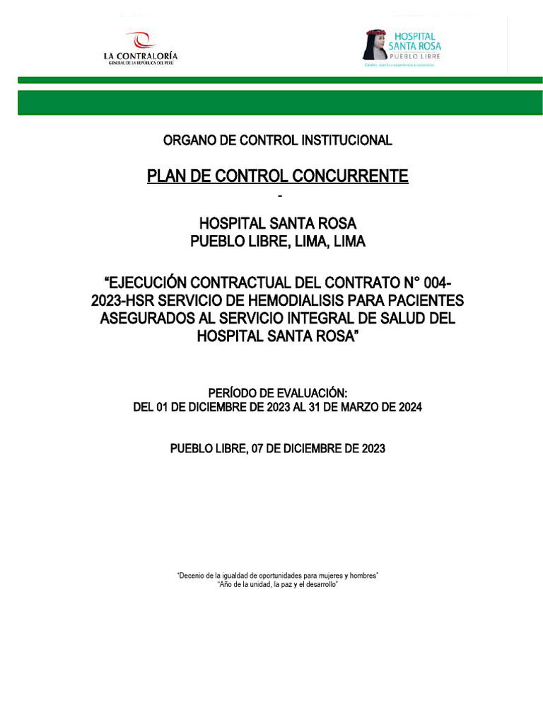 Control Concurrente Hemodiálisis HSR | PDF | Hospital