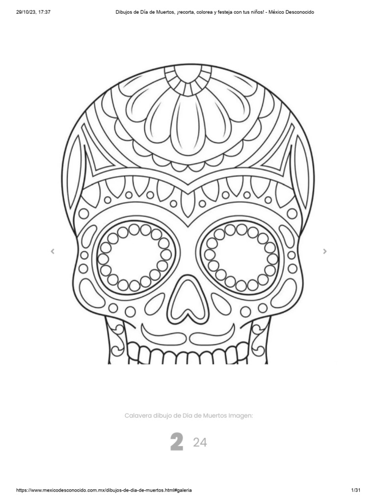 Dibujos de Día de Muertos, ¡Recorta, Colorea y Festeja Con Tus Niños ...