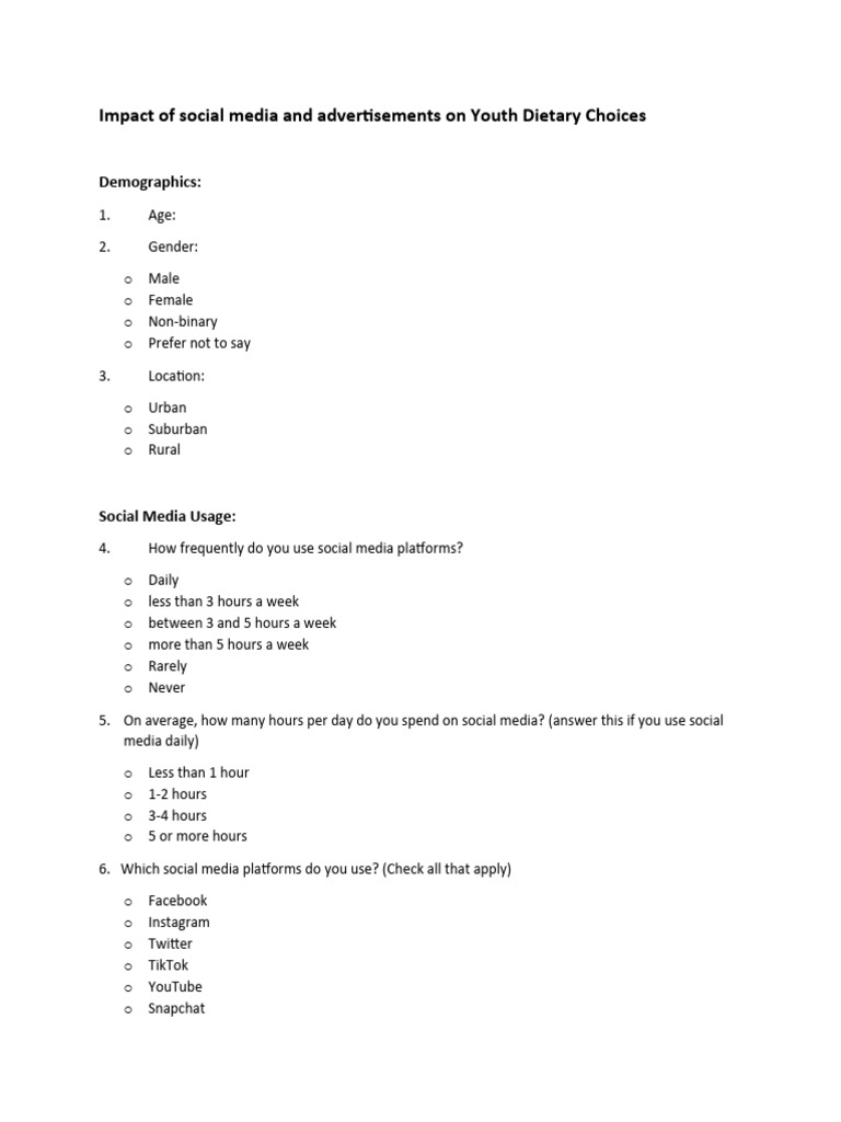 Share Survey Questionnaire | PDF | Popular Culture & Media Studies ...