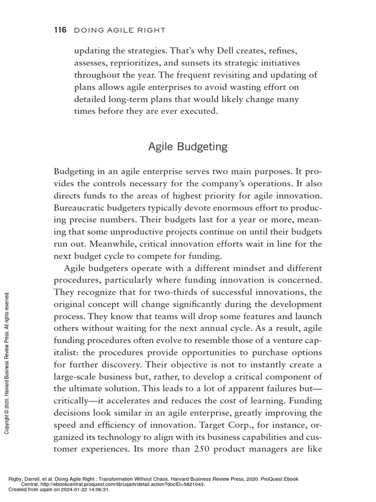 Doing Agile Right Transformation Without Chaos - (PG 129 - 129) | PDF | Innovation | Agile ...