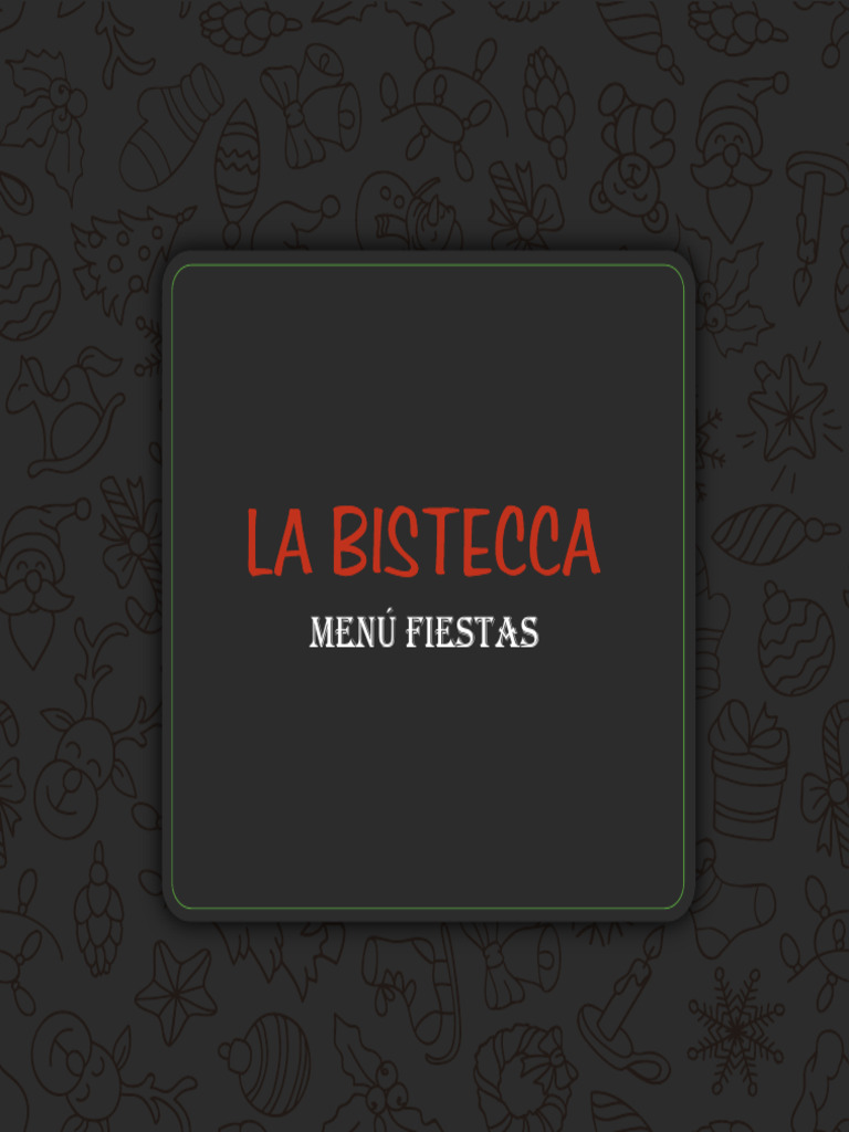 Menu Fiestas Bistecca | PDF | Postres | Cocina mediterranea