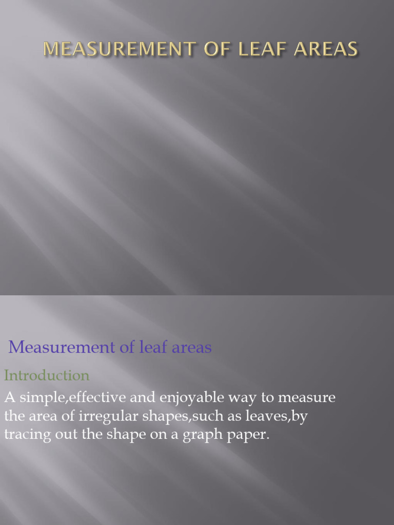 Leaf Area Measurement MSC Botany Practical | PDF
