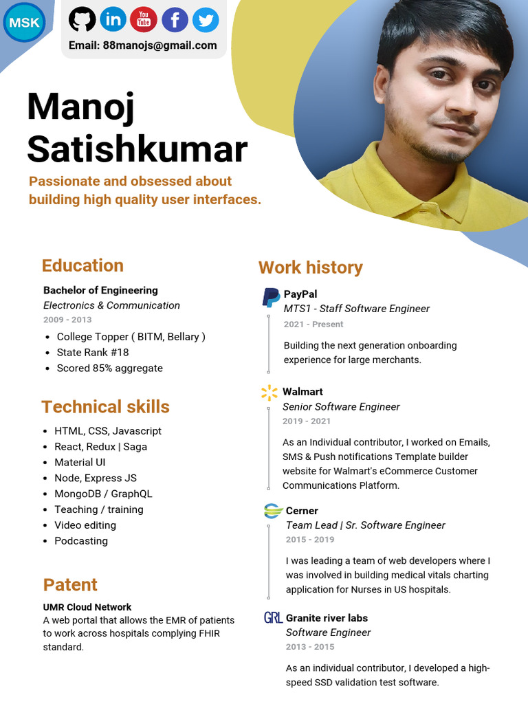 Manoj's Resume | PDF | World Wide Web | Internet & Web